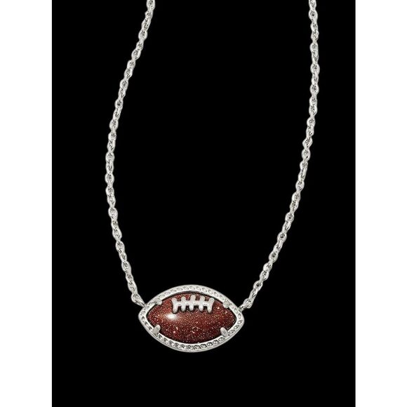 Kendra Scott | Jewelry | Kendra Scott New Rare Football Necklace Silver ...